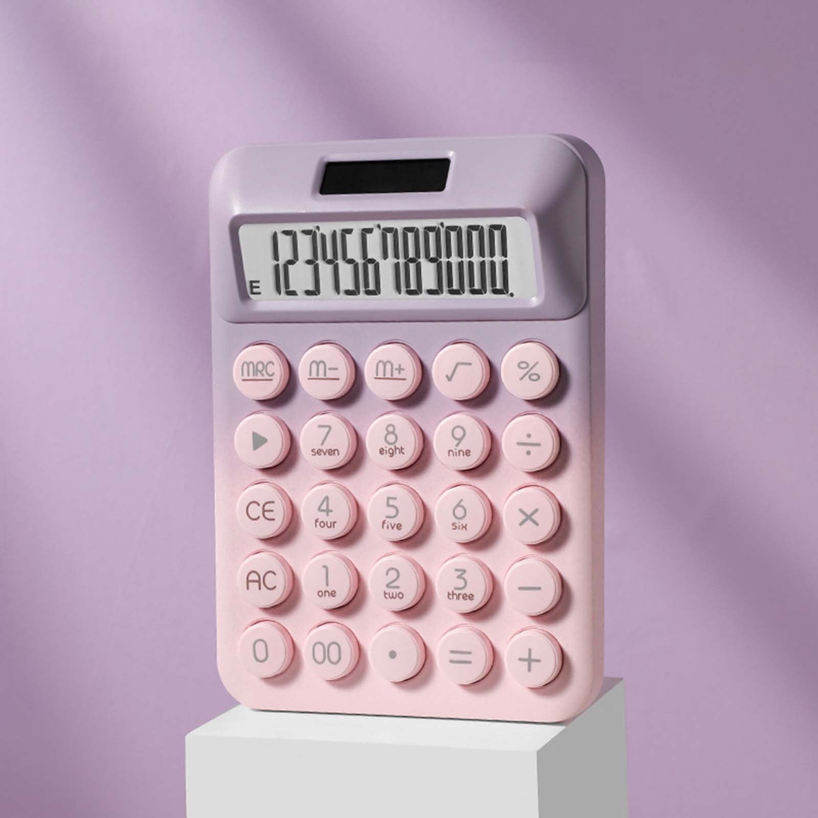 Desk Calculator, Big Buttons Calculator, 12 Digits, Large LCD Display Cute Calculator, Solar and ...
