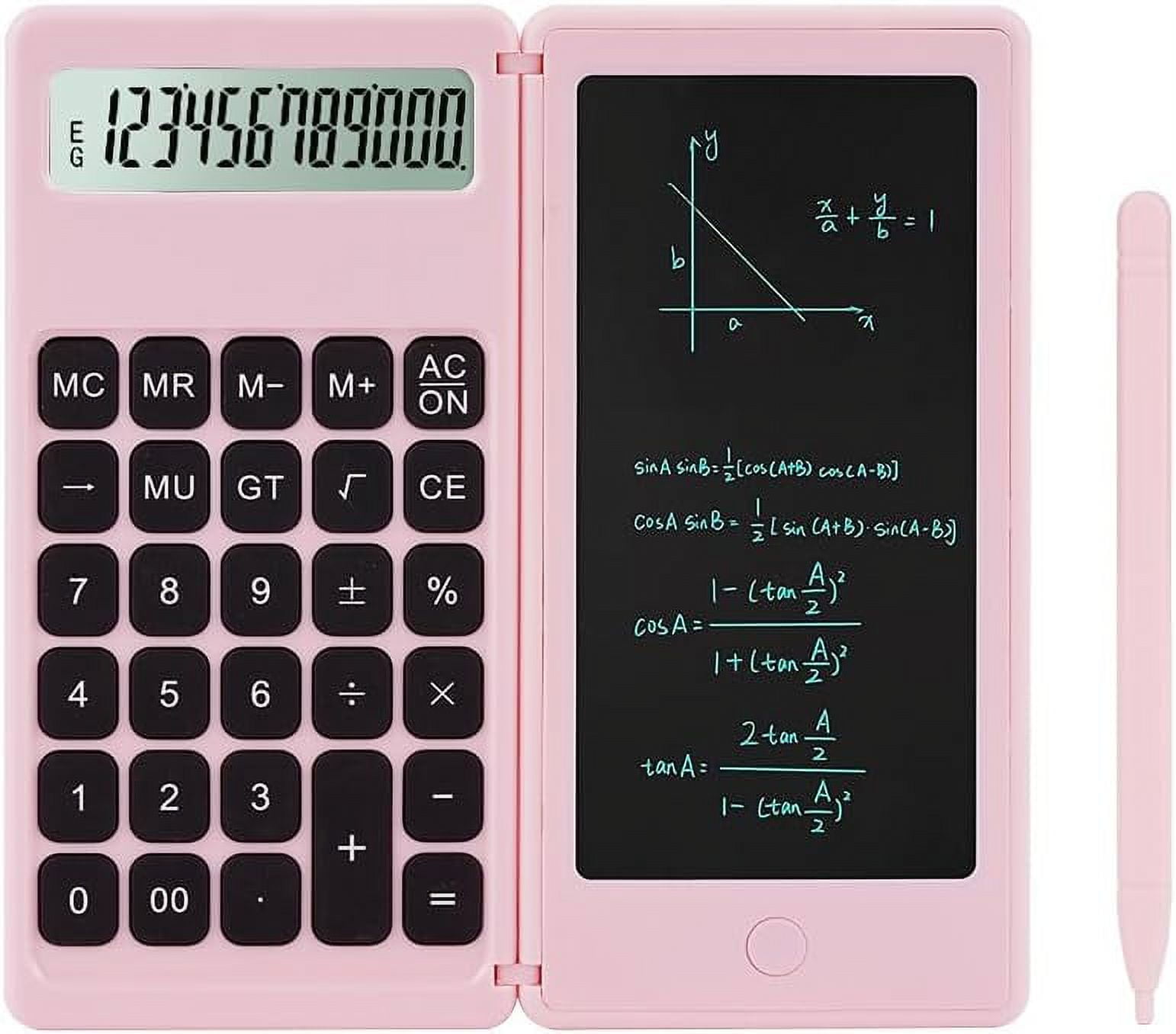 Desk Calculator, Desktop Small Calculators with Writing Notepad, Basic ...