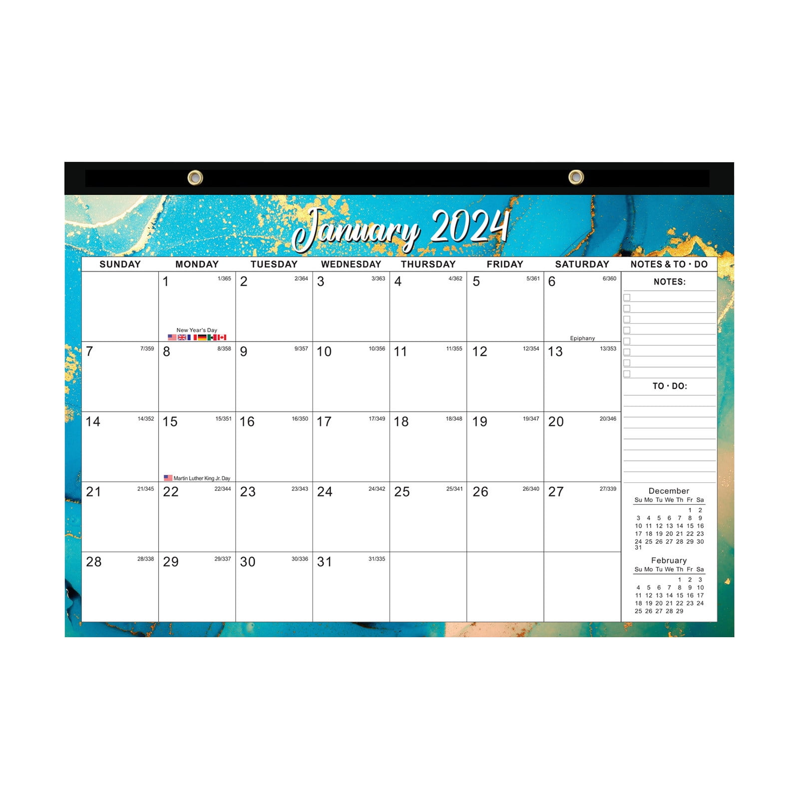 Desk Calendar 18 Month Desktop Calendar 2024-17" x 12" inch Large Desk ...