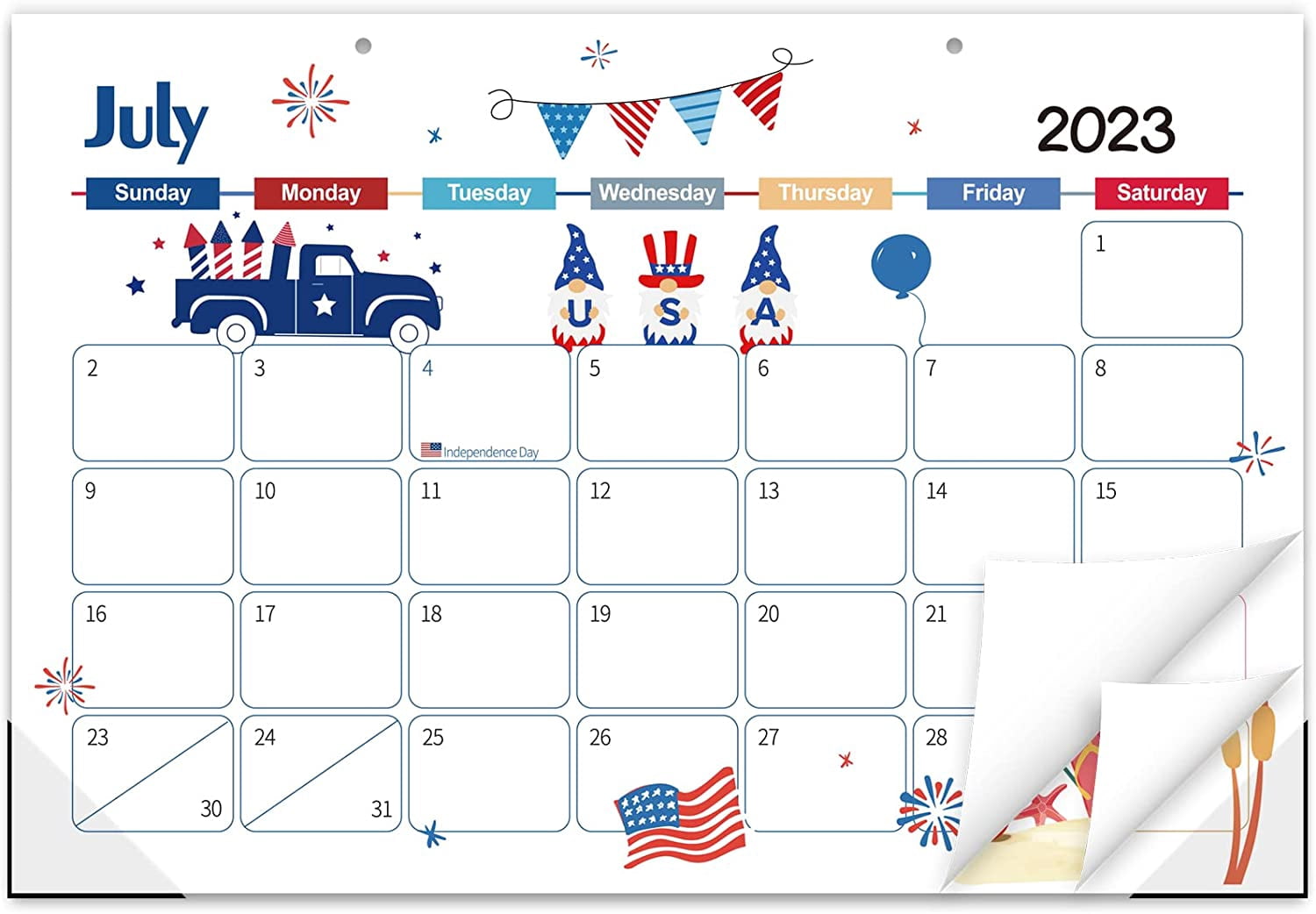Desk Calendar 2023-2024 - 18 Months 11.5" x 17" Colorful Desktop ...