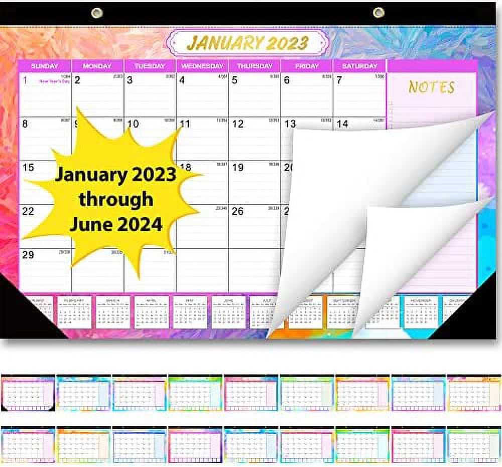 Desk Calendar 2023-2024: Monthly Pages 17 x 11-1/2 Inches Runs from ...