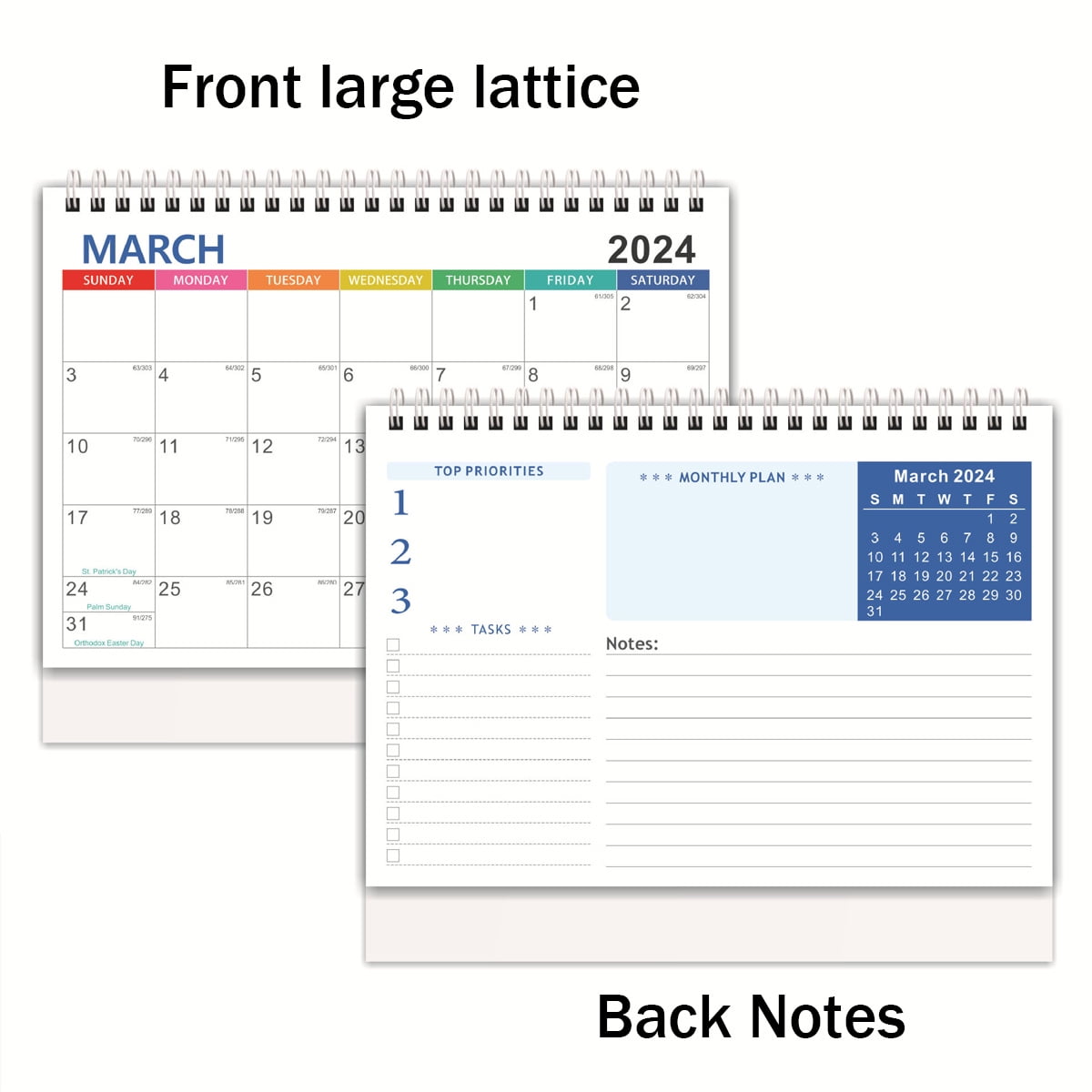 Desk Calendar 2024, Monthly Desktop Calendar, Standing Flip Calendar ...