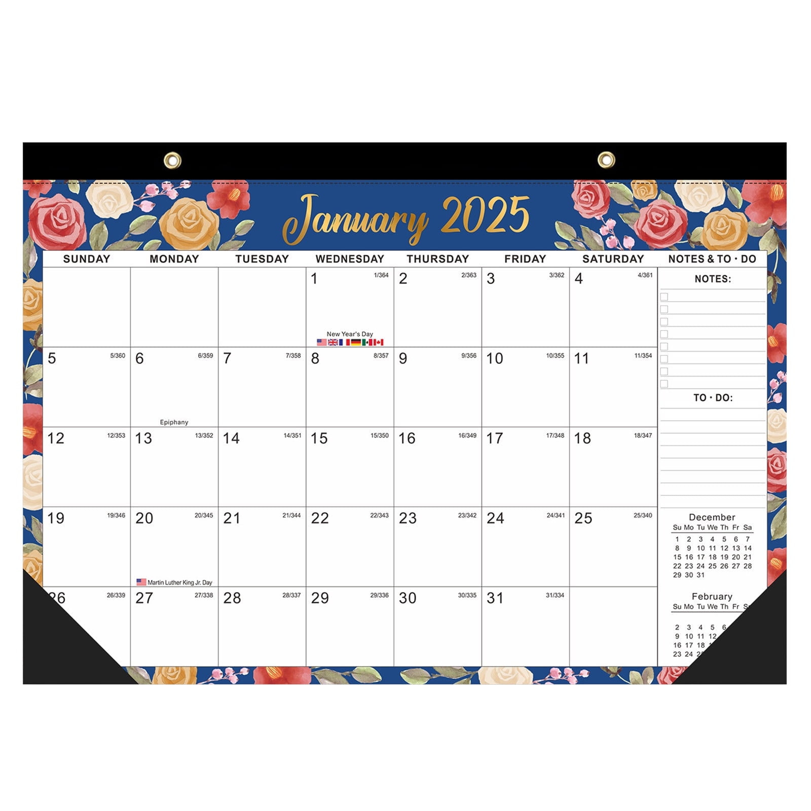 Desk Calendar 2025-2026, Wall Calendar Jan. 2025 - Jun. 2026 Large ...