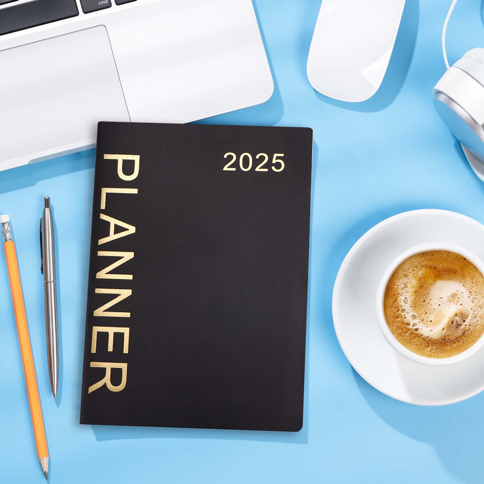 Desk Calendar 2025 English Plan A5 Soft Leather Notebook Calendar ...