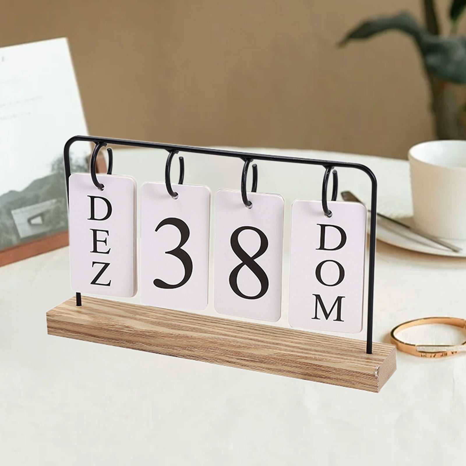 Desk Calendar 2025 Flip Calendar Month Countdown Calendar with Wooden ...