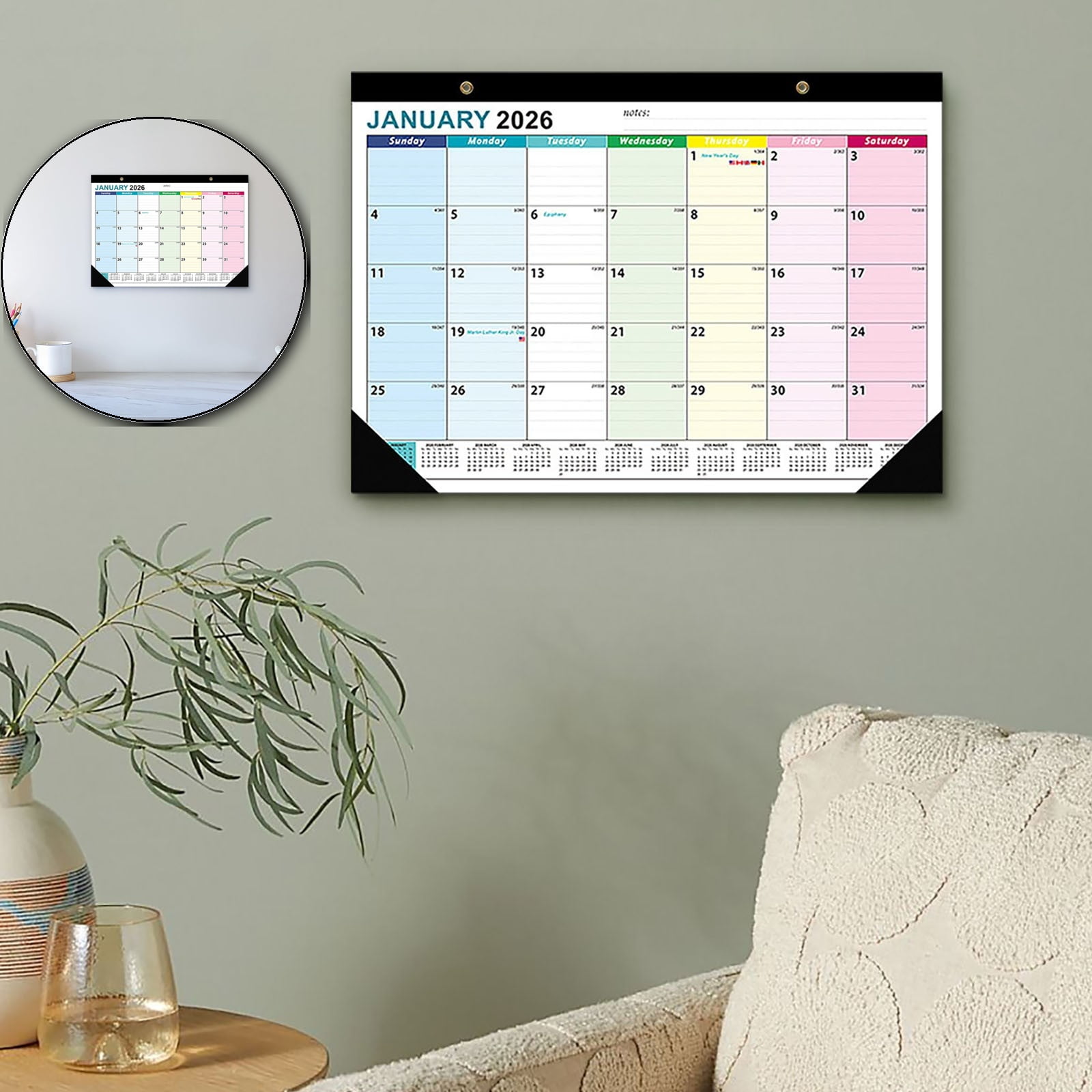 Desk Calendar 2026, 18 Months Desktop Calendar from Jan 2026 - June ...