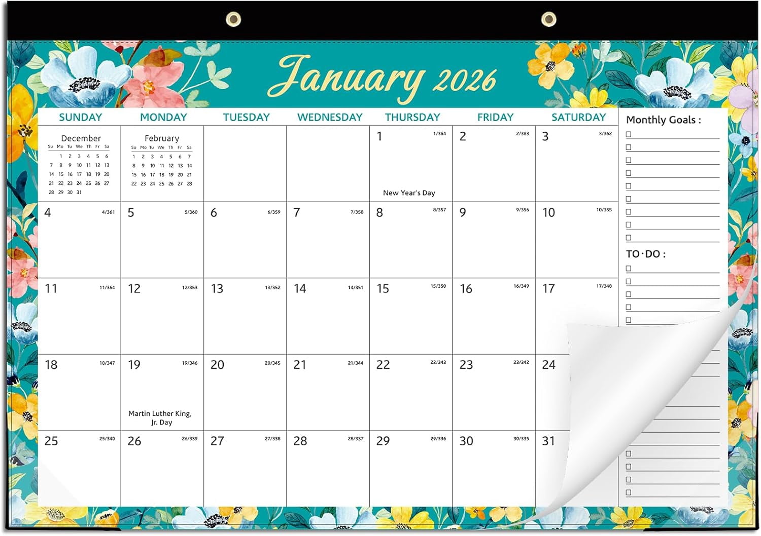 Desk Calendar 2026-2027, 17" x 12" 18 Month Wall Calendar Runs from ...