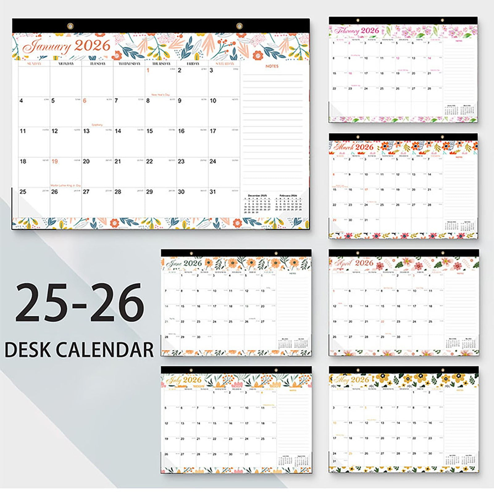 Desk Calendar 2026 Wall Calendar 2026 Covers January 2026 - June 2027 ...