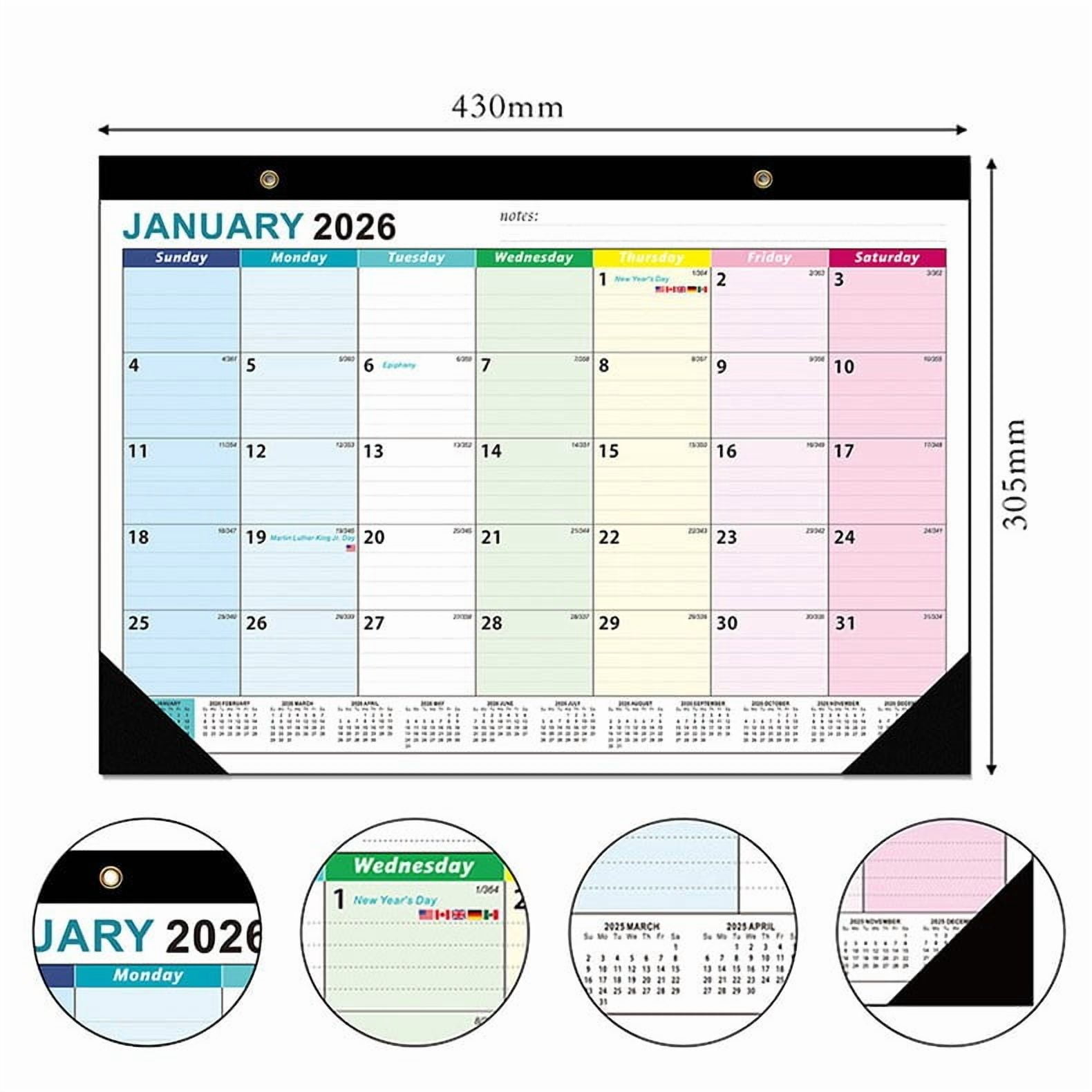 Desk Calendar 2026 Wall Calendar 2026 Covers January 2026 - June 2027 ...