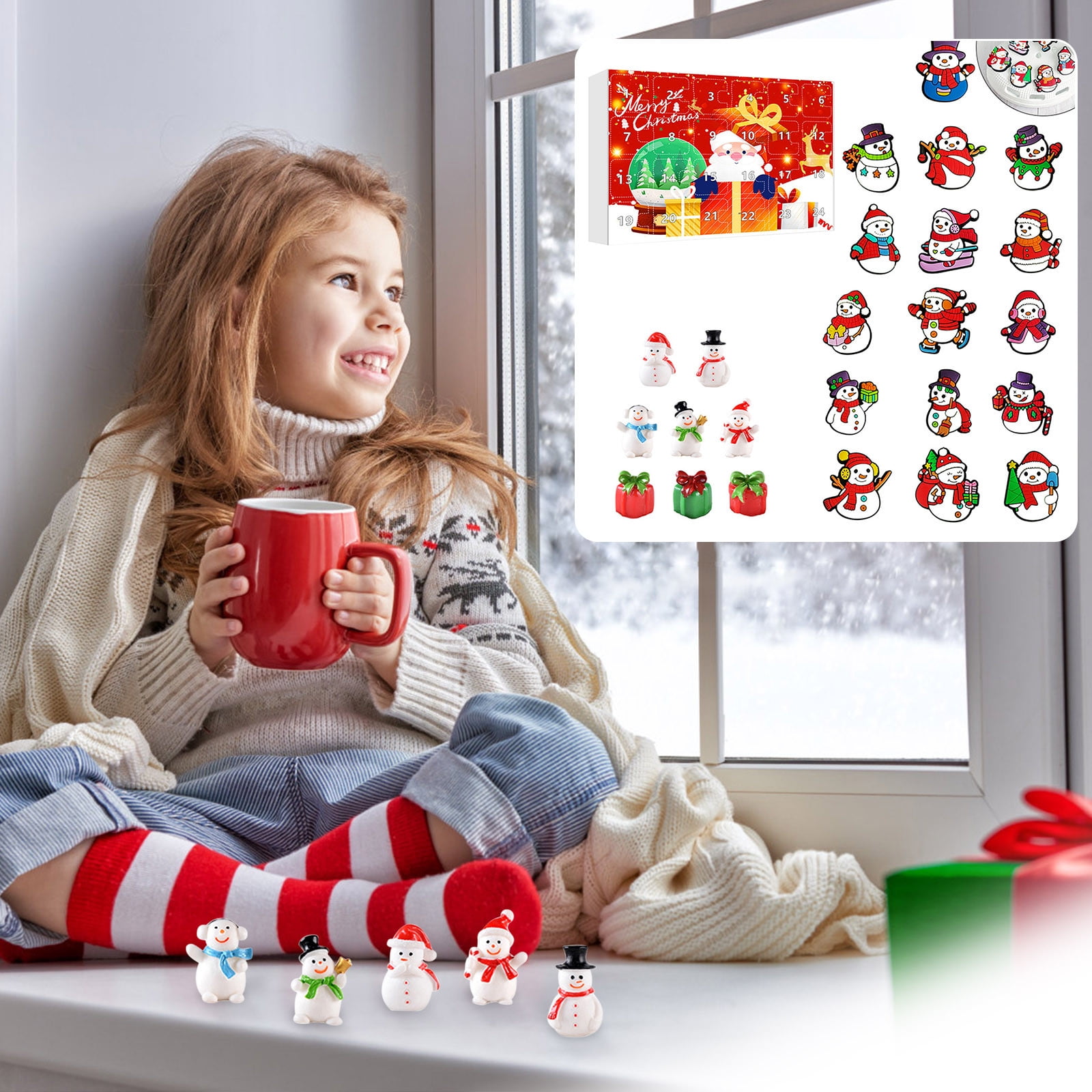 Desk Calendar Christmas Series Christmas 24 Countdown Calendar Box ...