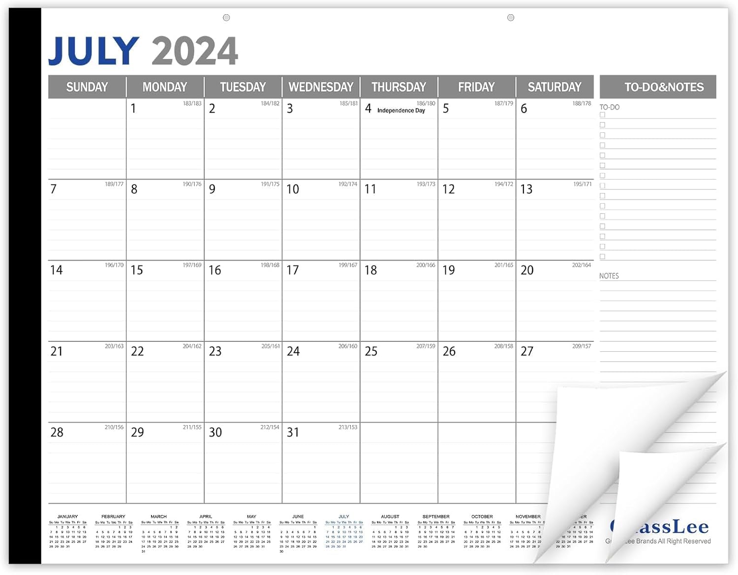 Desk Calendar Large 22"x17", Desk Calendar School Year 2024-2025, 18 ...