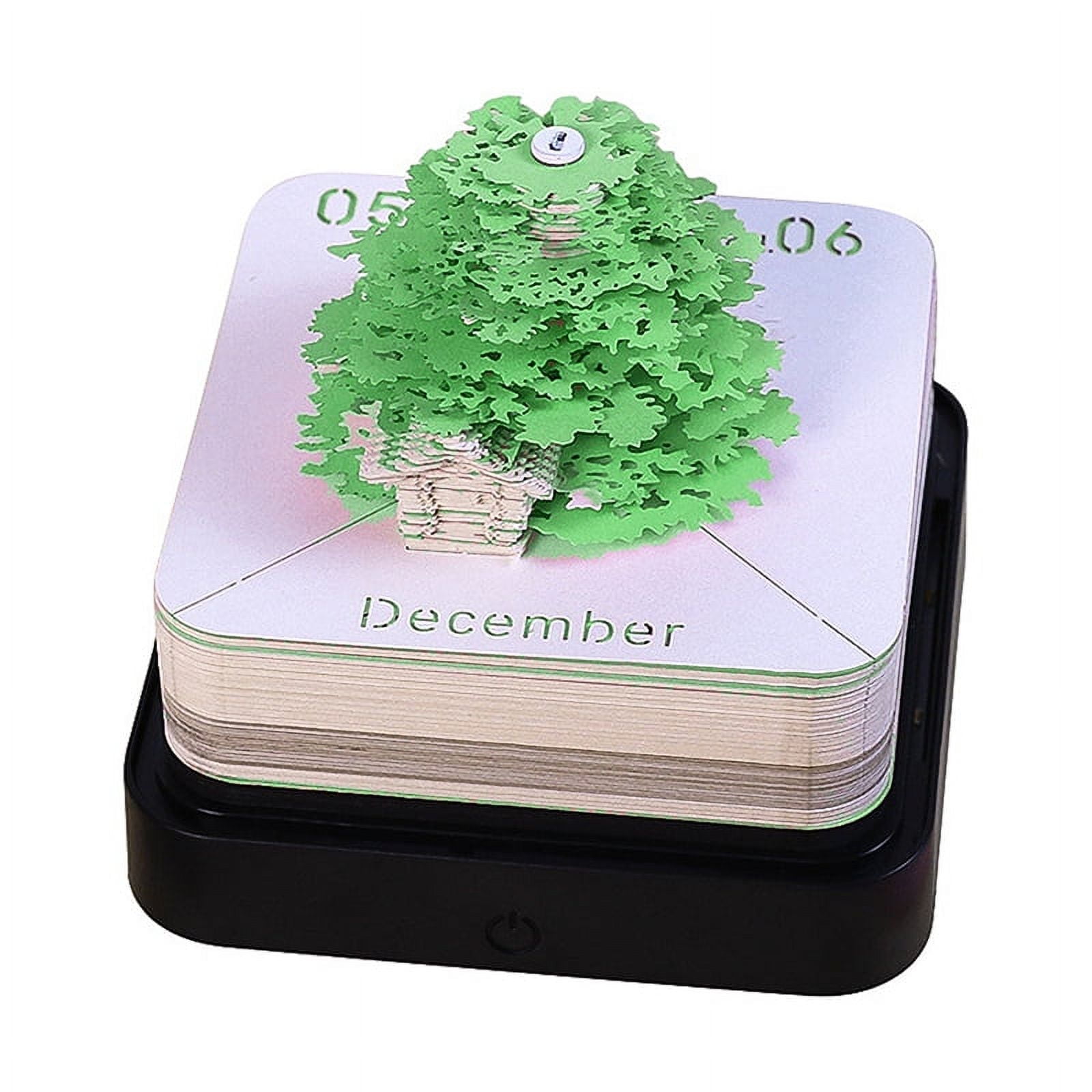 Desk Calendar With LED Lights, 2024 Calendar Memo Pad, Creative Desk ...