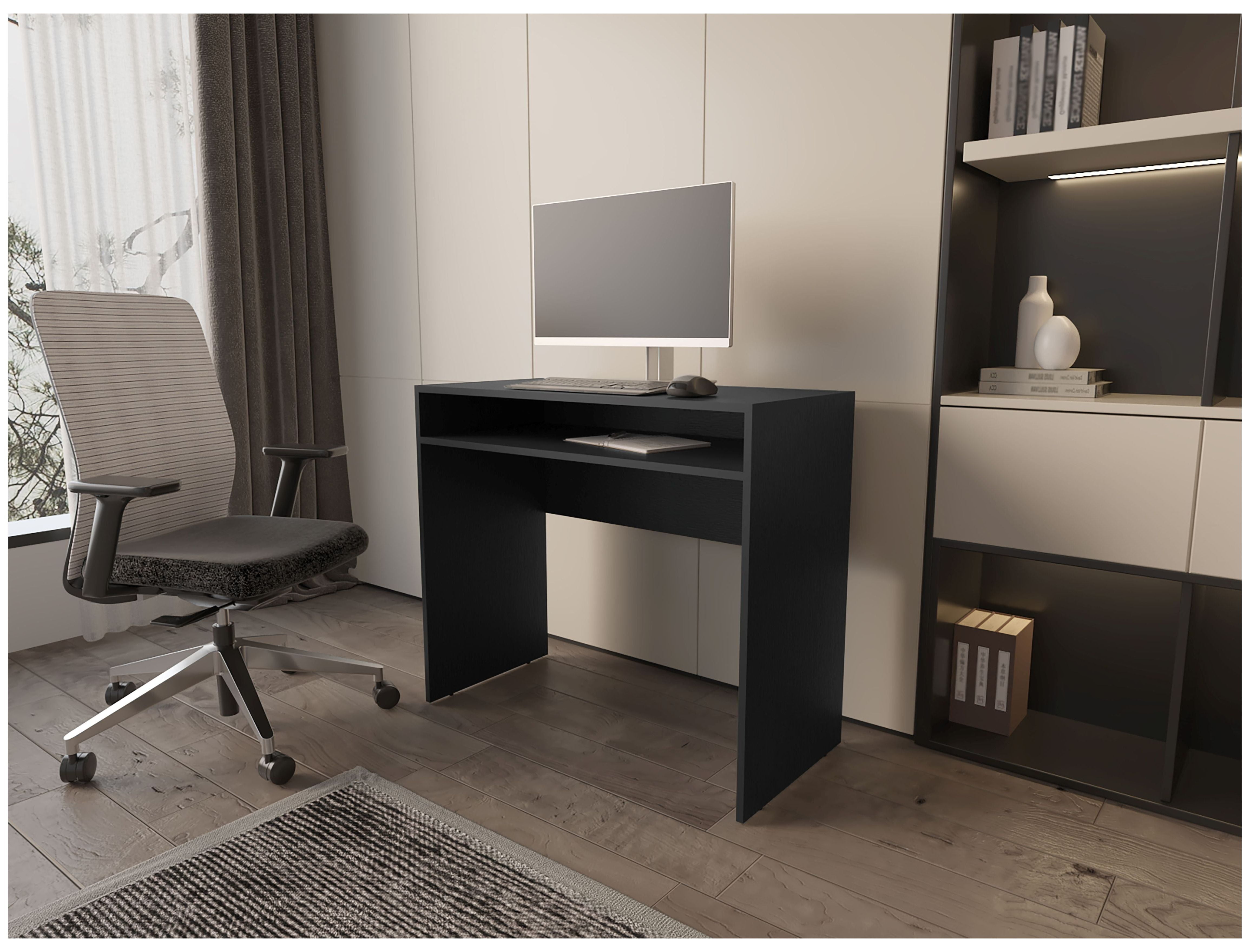 Desk Caraway with Shelf for Organized Workspace Black - Walmart.com