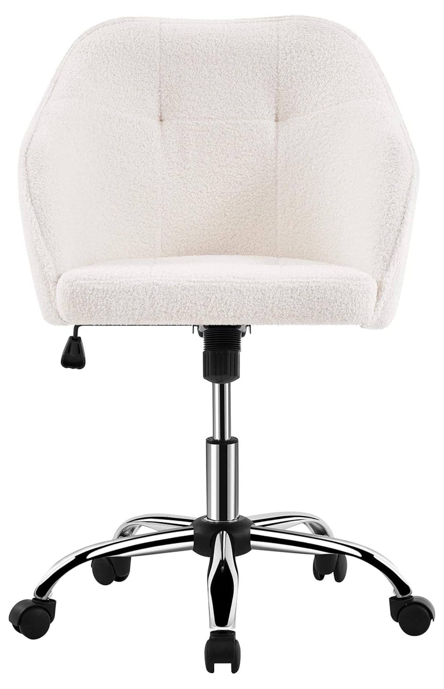 Desk Chair Boucle Office Chair Metal Base Upholstered Task Chair 360 ...