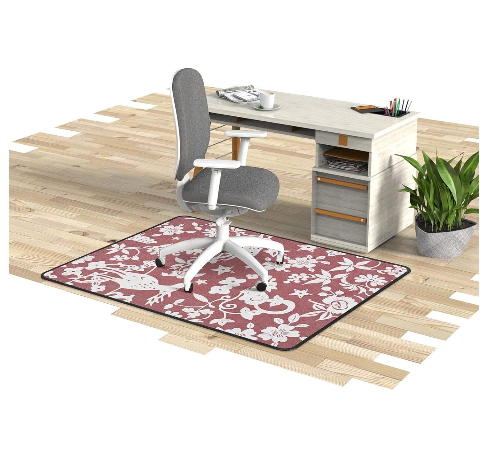Desk Chair Mat for Carpet and Hardwood Floor Bohemian Office Chair Mat ...