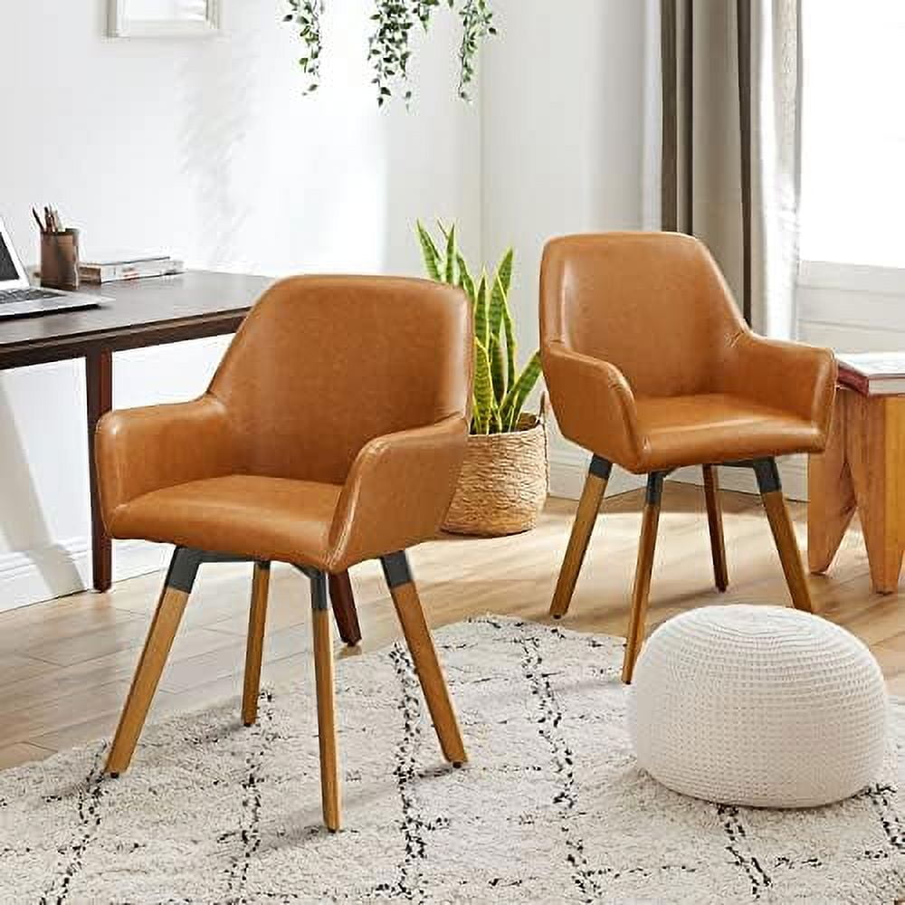 Desk Chair No Wheels Mid Century Swivel Accent Chair Linen HJGHBC ...