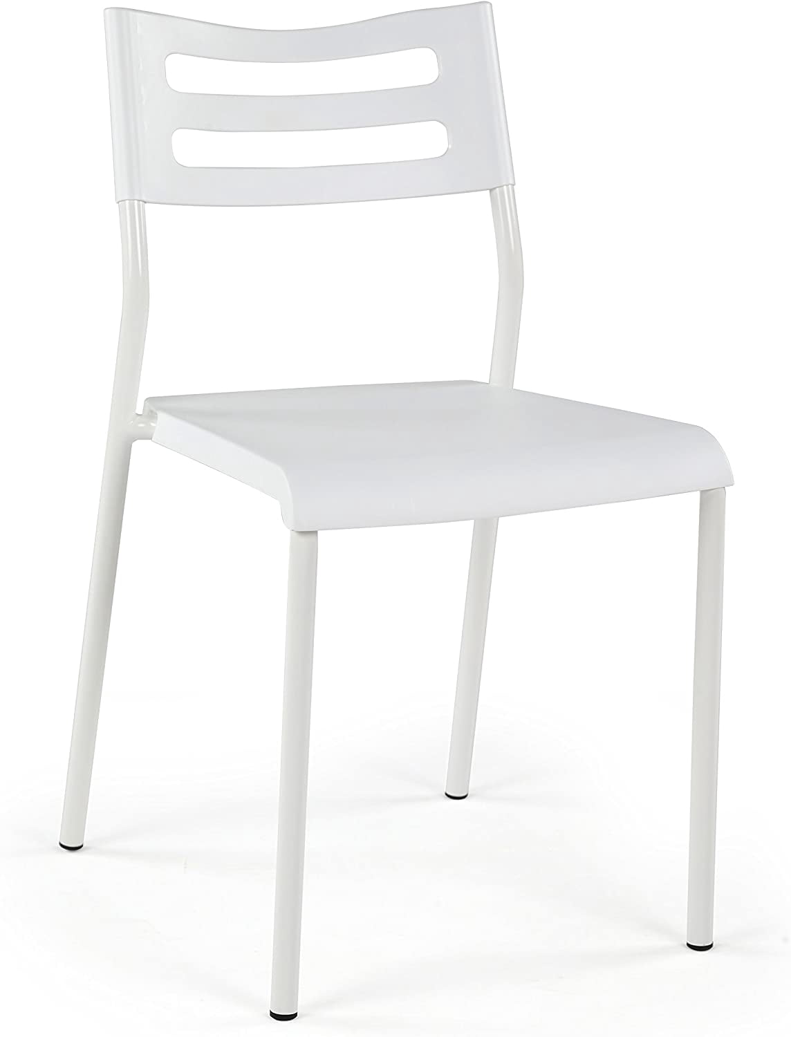 Desk Chair no Wheels, White, 16"W x 19"D x 30"H, 200 lbs Max ...
