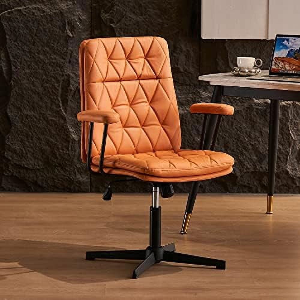 Desk Chair Without Wheels Swivel Tilt Home Office Chair with Criss ...