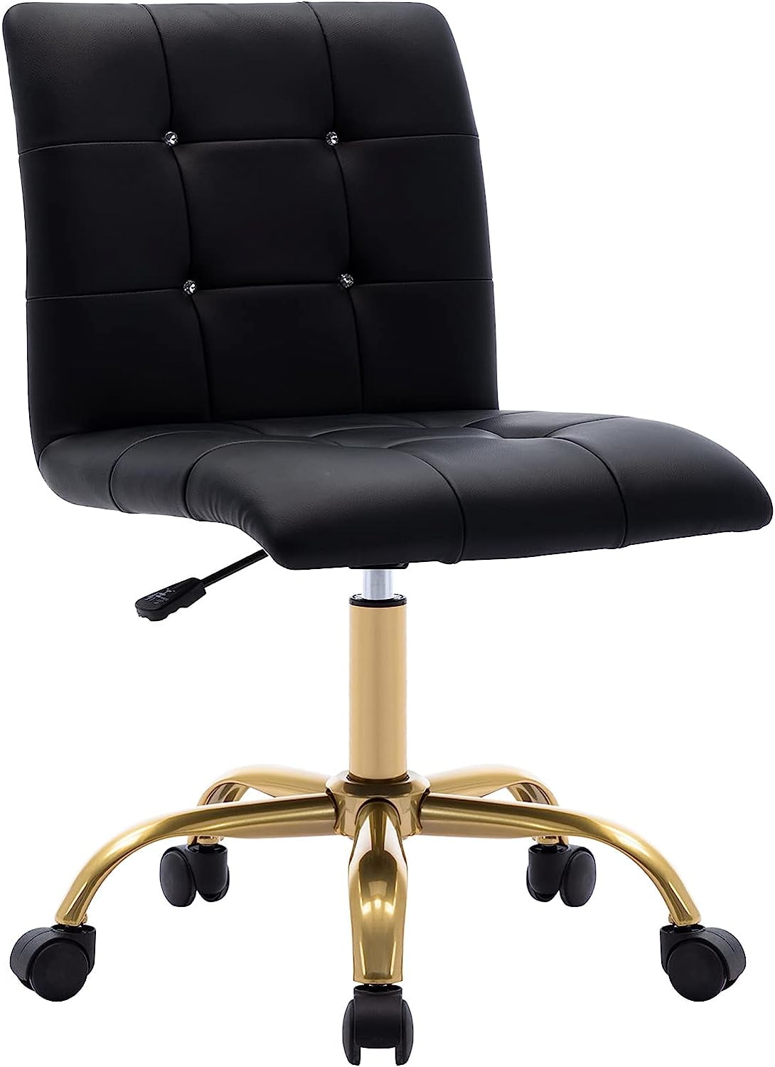 Desk Chair for Women Girls, Vanity Chair with Wheels Button Tufted Home ...