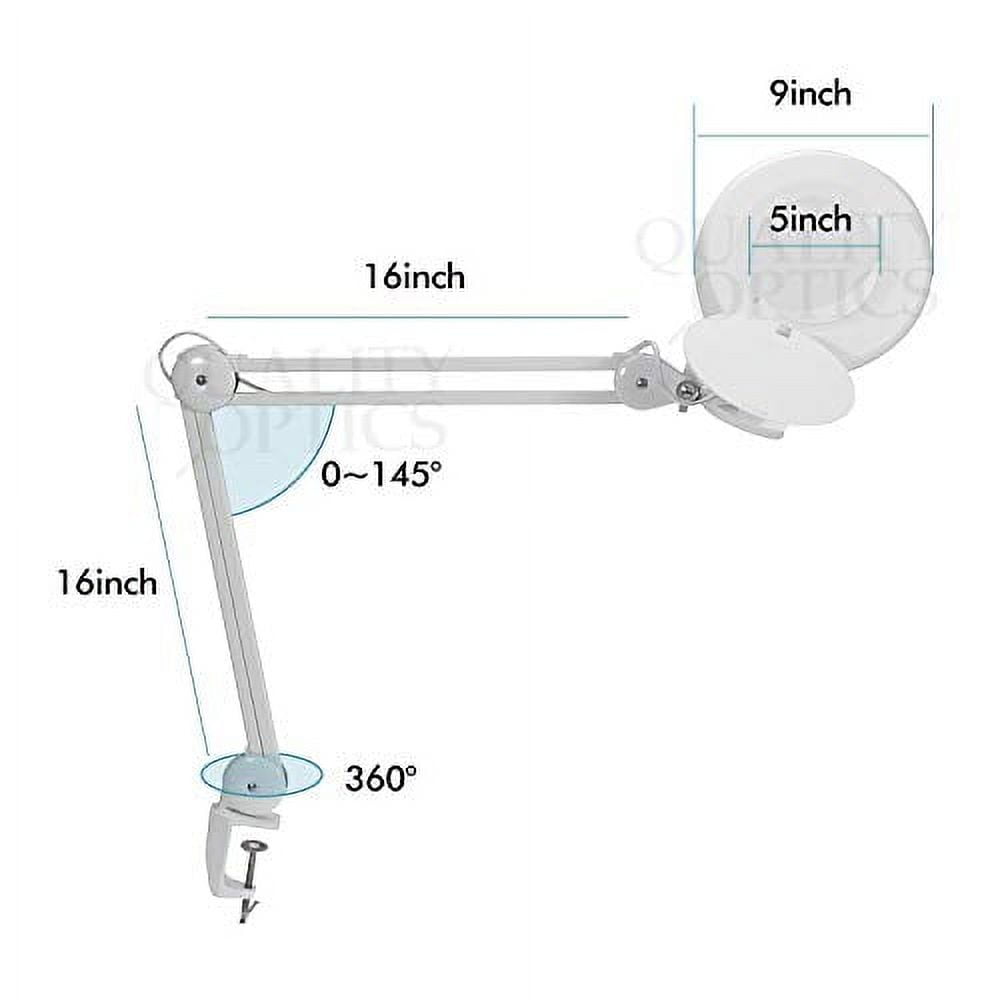 Desk Clamp Mount Magnifier Lamp Light Magnifying Glass Lens Diopter (No ...
