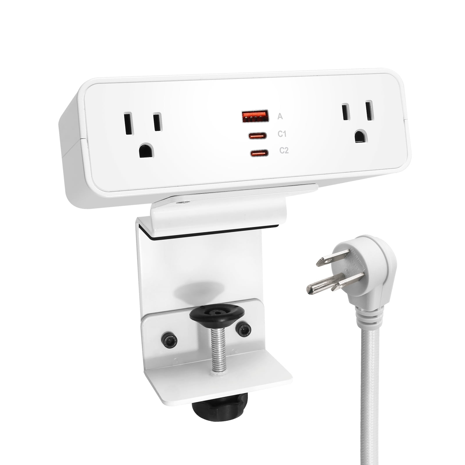 Desk Clamp Power Strip USB C 100W, Desktop Edge Mount Fast Charge ...
