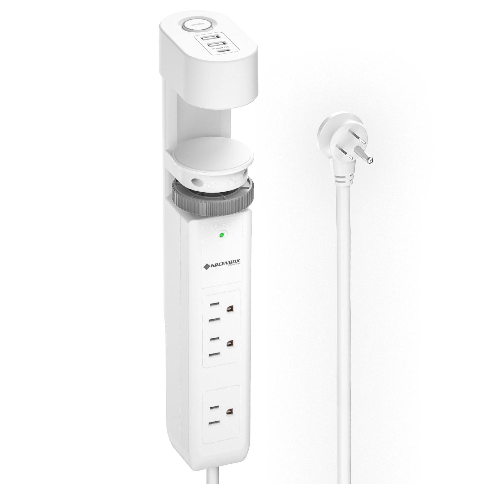 Desk Clamp Power Strip with USB-C Port, 1020J Surge Protector with 20W ...