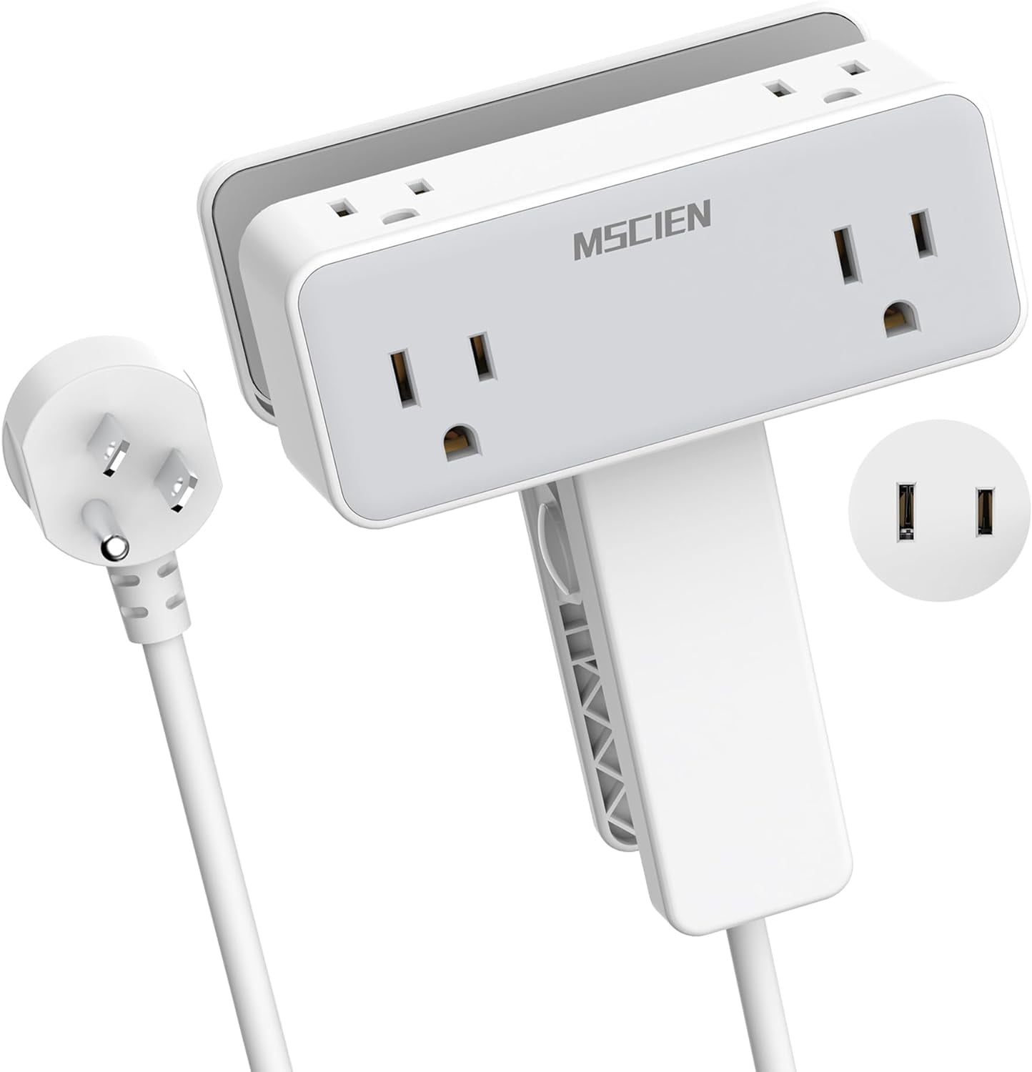 Desk Clamp Power Strip, Under Desk Power Strip with 6 Outlet, Mscien 6 ...