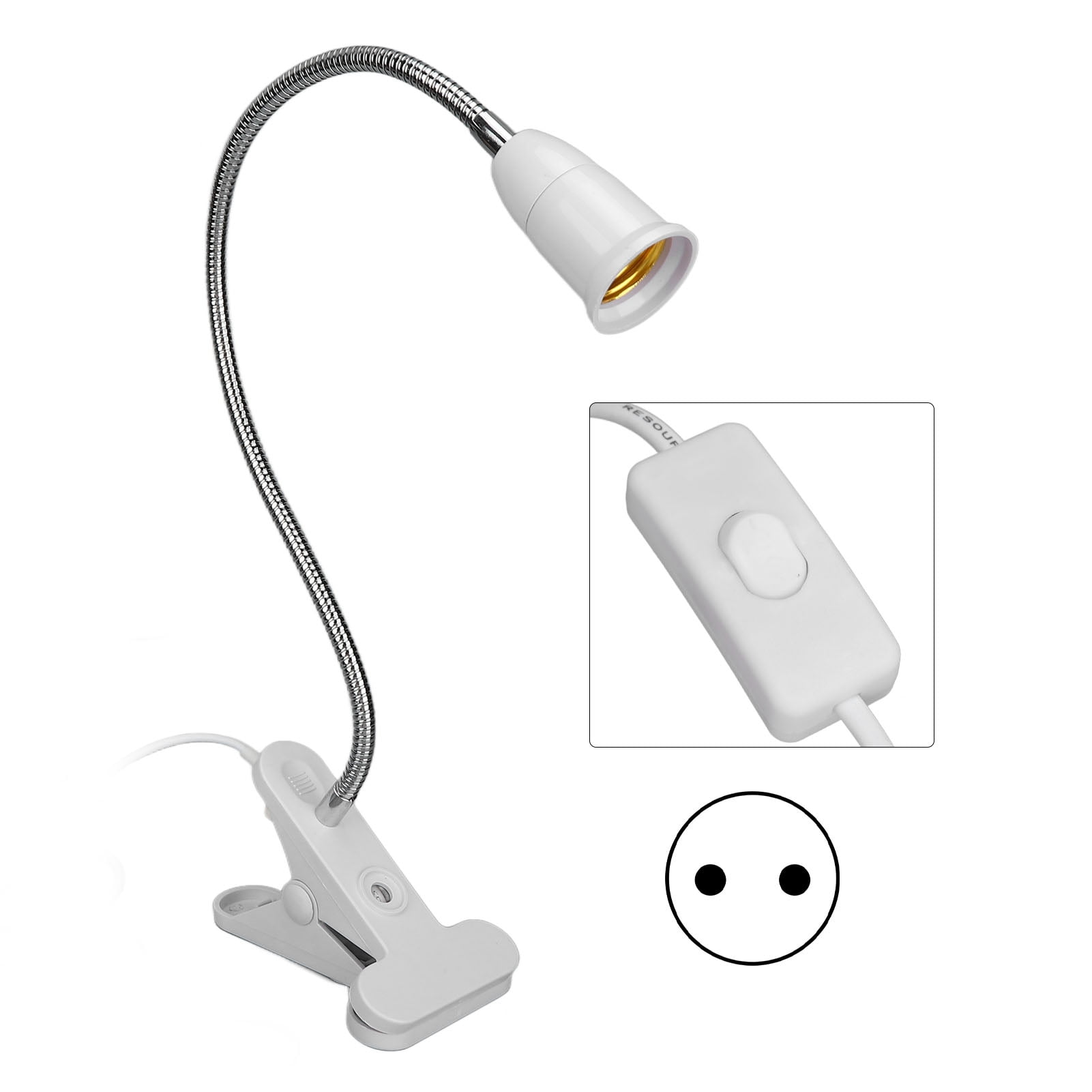 Desk Clip Clamp Lamp Holder, Practical LED E27 Light Socket Adjustable ...
