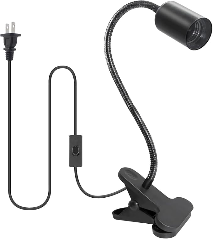 Desk Clip Lamp Holder, Clamp Light Fixture with 35cm Stable Gooseneck ...