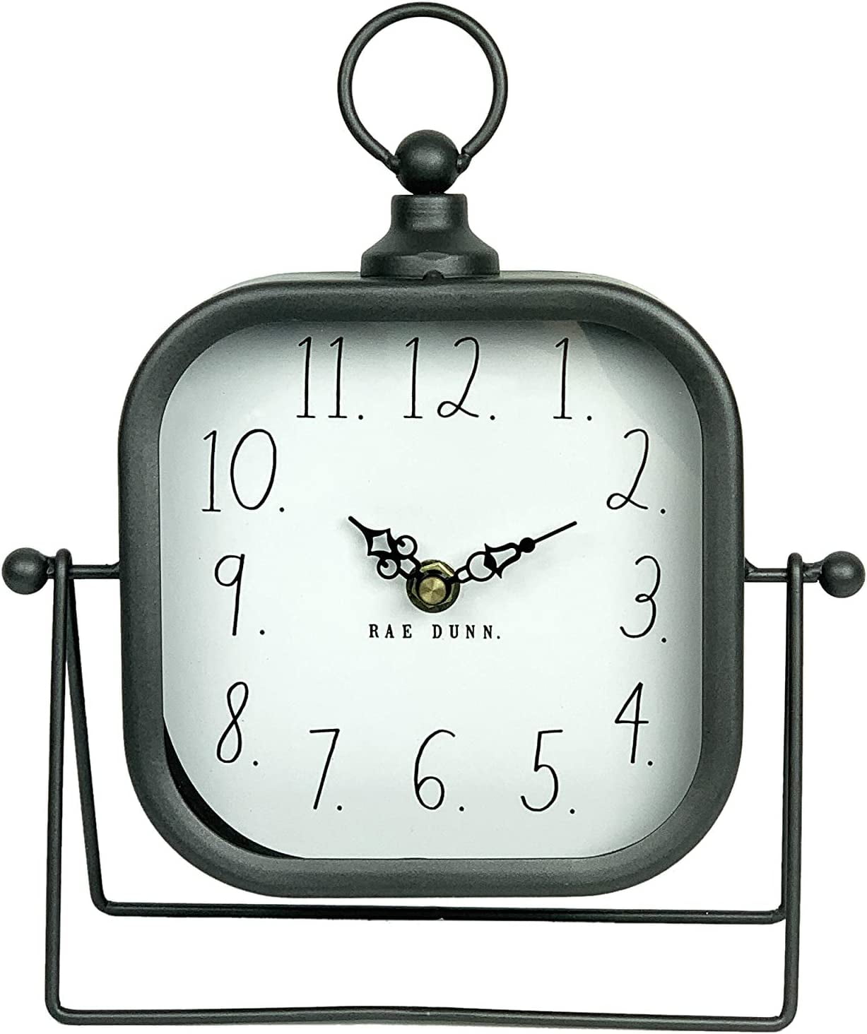 Desk Clock - Battery Operated Modern Metal Design with Top Loop for ...