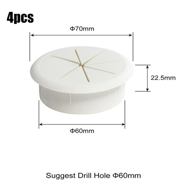 Desk Cord Grommet Flexible Rubber Cable Hole Cover Wire Organizer Round ...