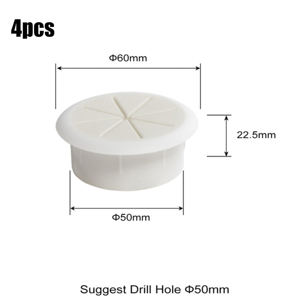 Desk Cord Grommet Flexible Rubber Cable Hole Cover Wire Organizer Round ...