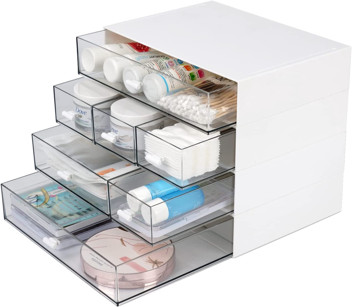 Desk Craft Organizer and Storage with 7 Flat Drawers, Stackable Plastic ...
