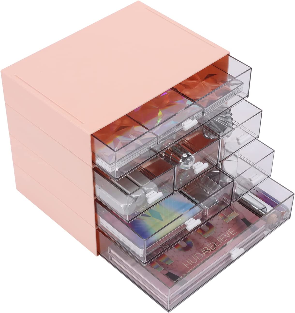 Desk Craft Organizer and Storage with 7 Flat Drawers, Stackable Plastic ...