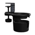 Desk Cup Holder Clamp, Anti-Spill Clip On Table Cup Holder, Rotatable ...