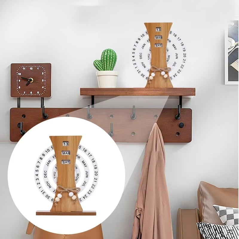 Desk Date Display Rotating Calendar Decorative Manual Rotating Calendar ...