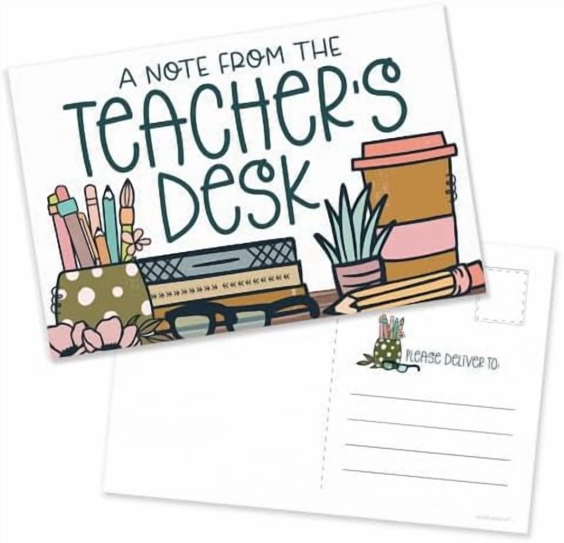 Desk Doodle Teacher Postcards - 50 Pack Positive Notes Home for Parents ...