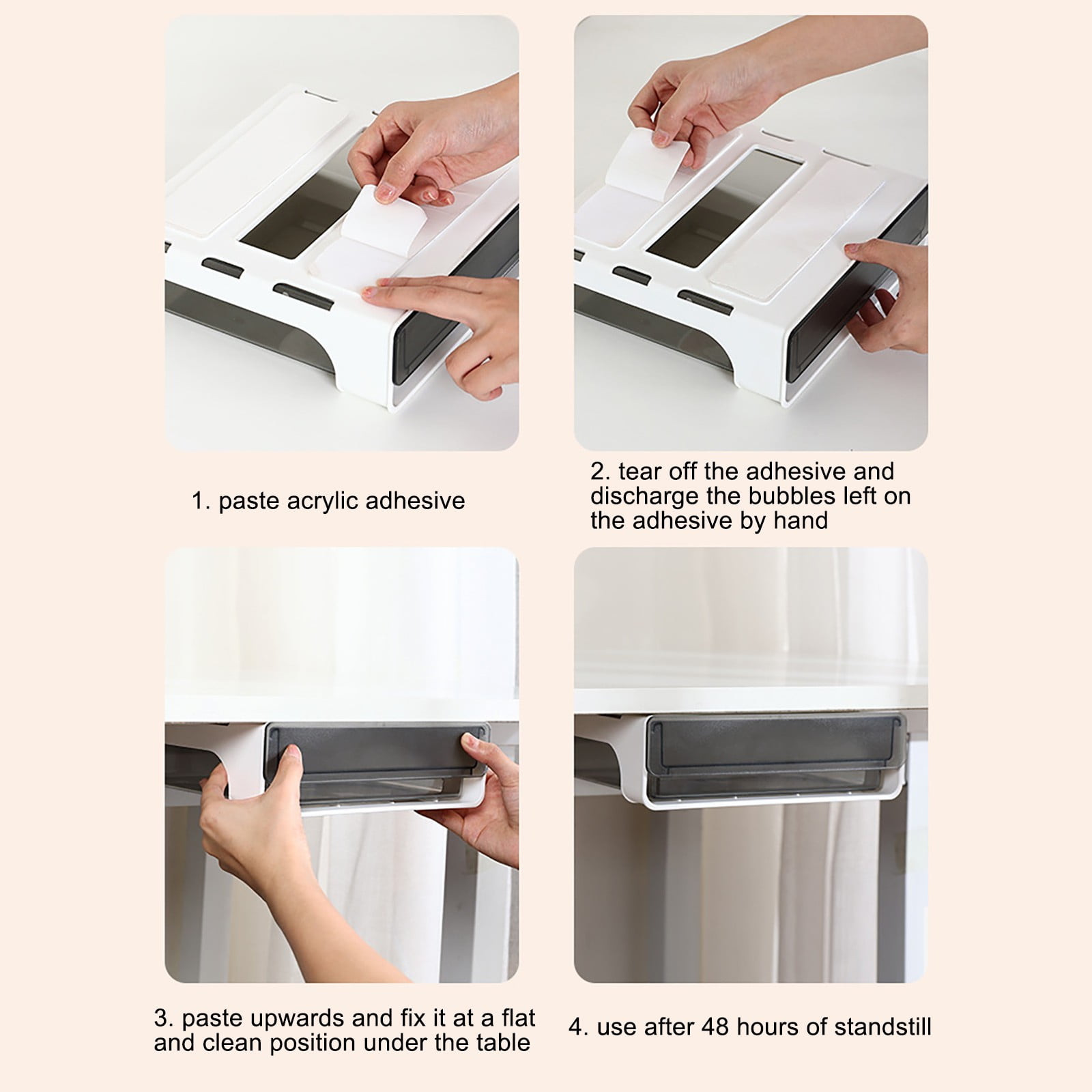 Desk Drawer Attachment Pencil Organizer Desk Hidden Desk Organizer ...