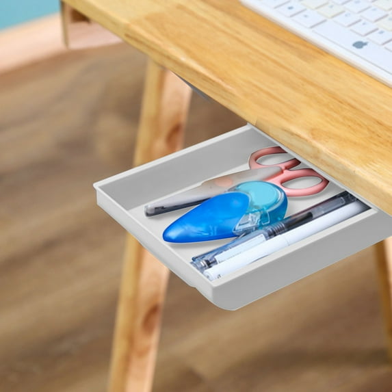 Under Desk Drawer Organizer – Self Office Storage | Large Capacity ...