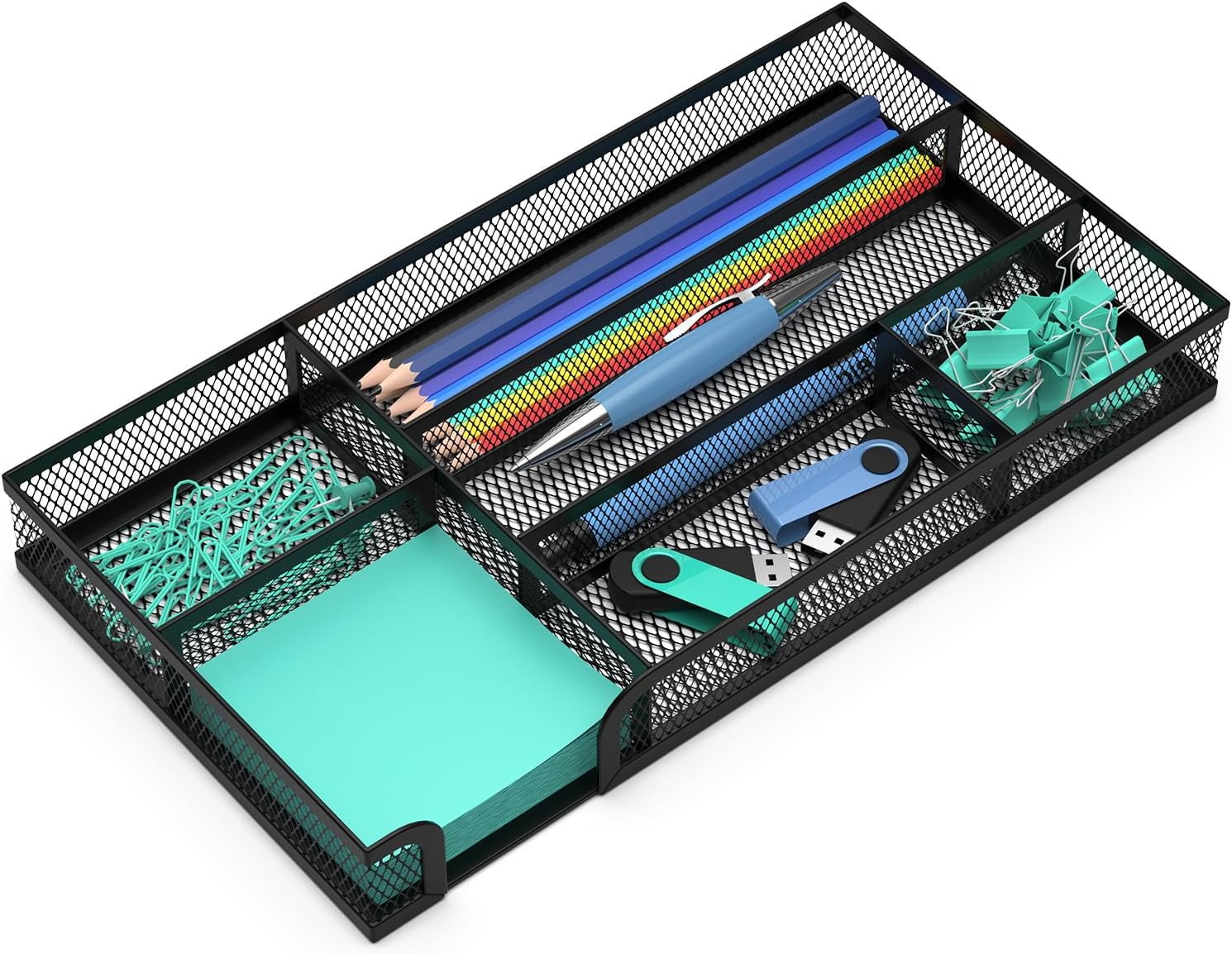 Desk Drawer Organizer, Small Metal Mesh Drawer Organizer Tray, Office ...
