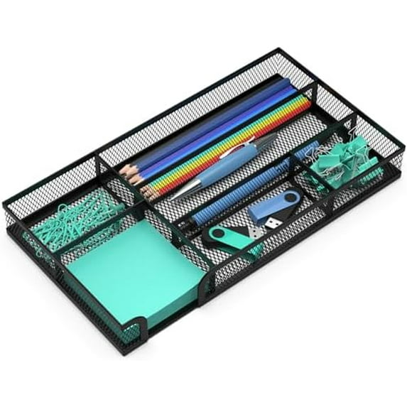 Desk Drawer Organizer, Small Metal Mesh Drawer Organizer Tray, Office ...