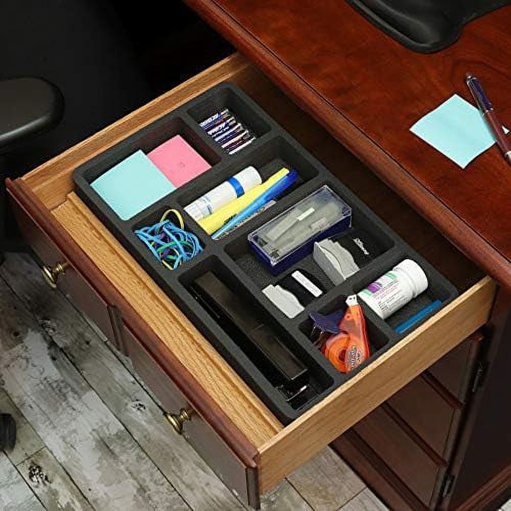 Desk Drawer Organizer Tray Non-Slip Waterproof Insert For Office Home ...
