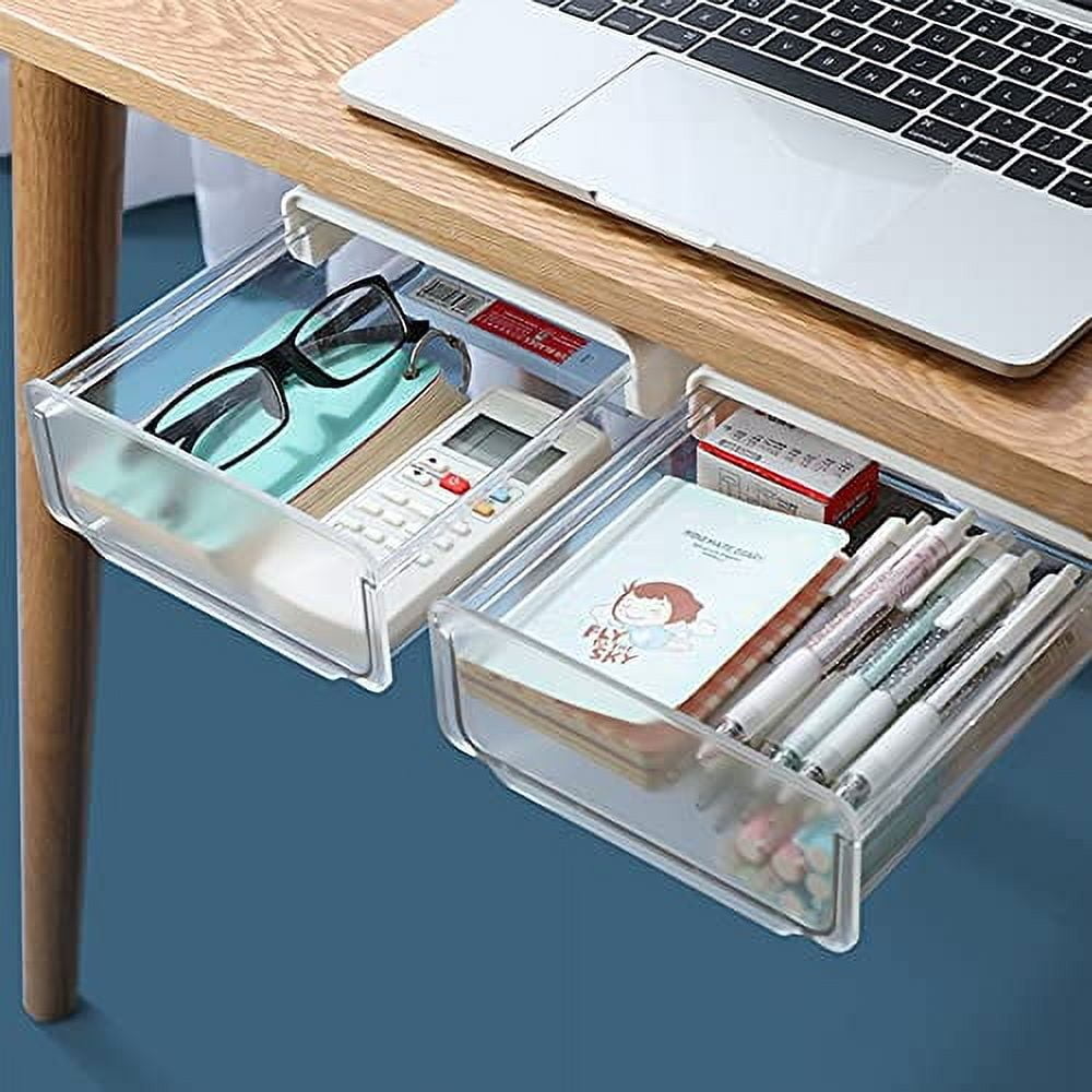 Under Desk Drawer Storage Organizer - 2Pack Under Table Drawer ...