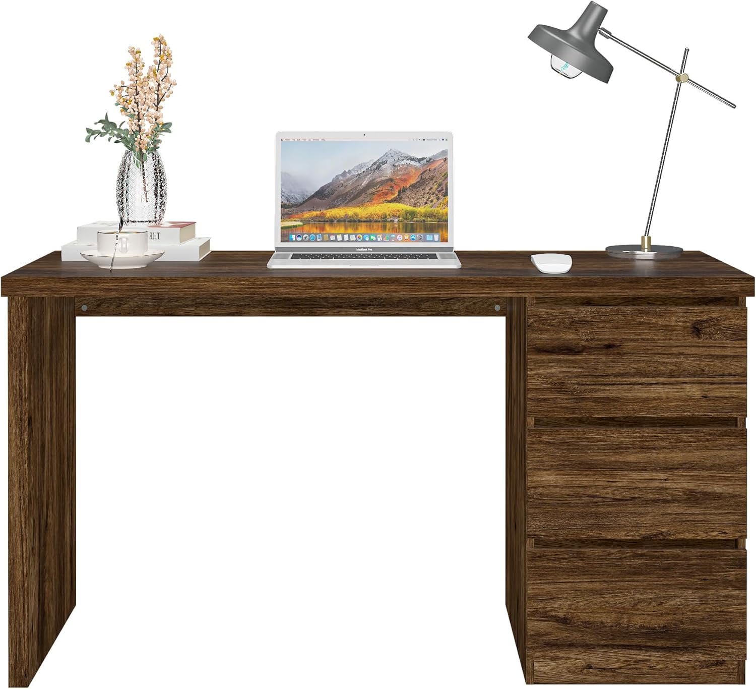 Desk with Drawers, 53'' W Home Office Computer Desk Gaming Table ...