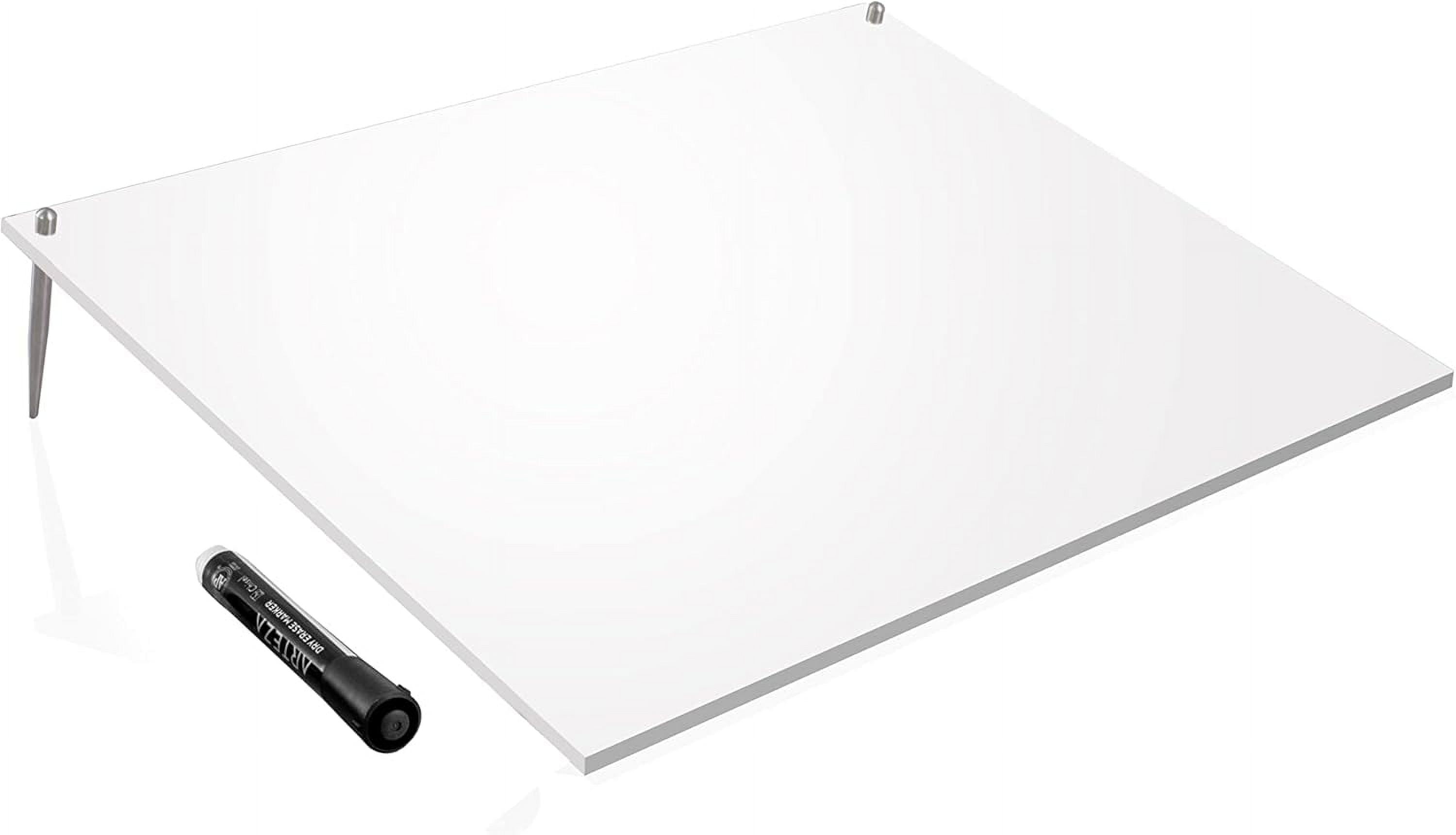 Desk Dry Erase Board with Erasable Marker | White, Black, Clear Acrylic ...