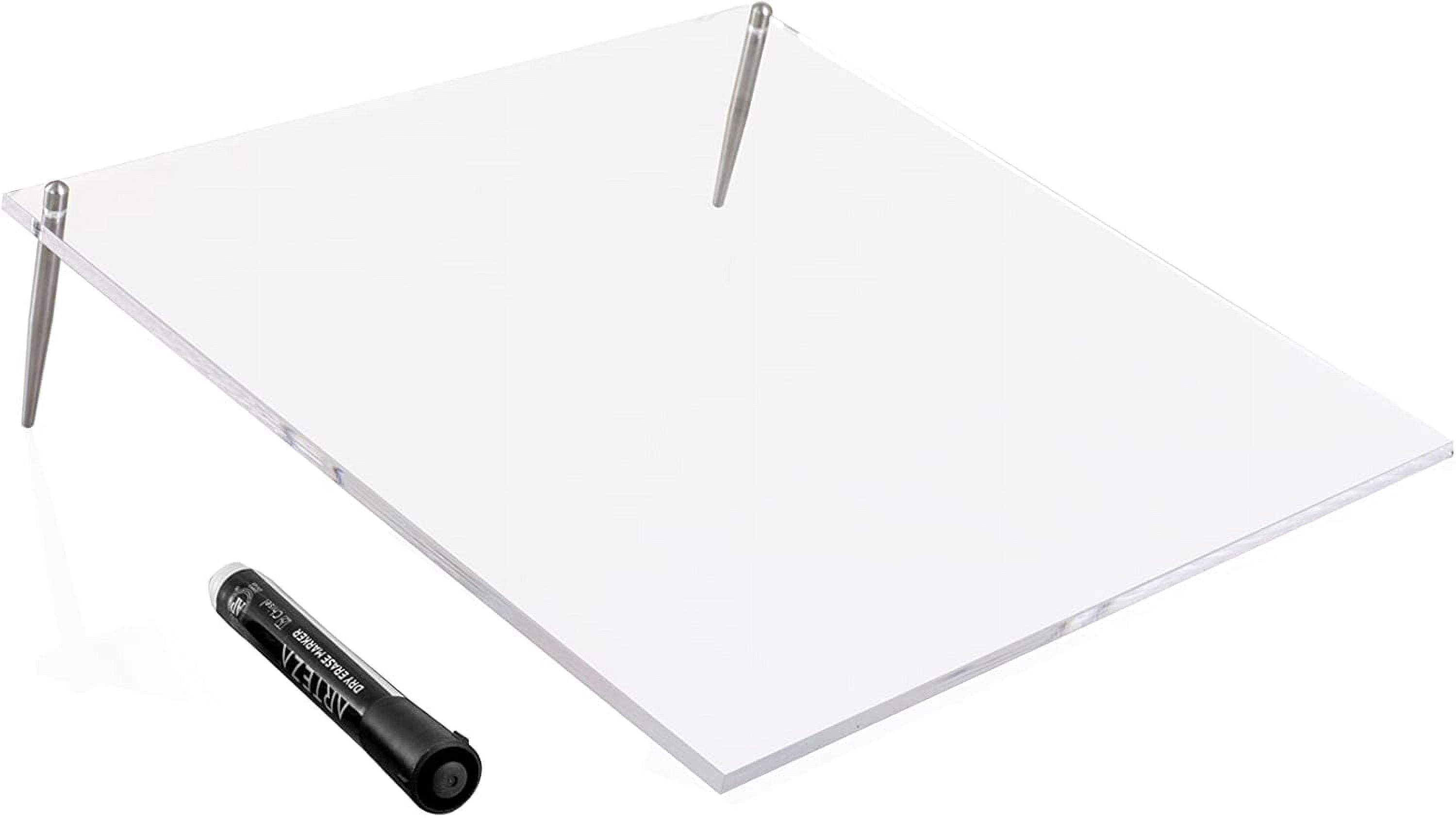Desk Dry Erase Board with Erasable Marker | White, Black, Clear Acrylic ...