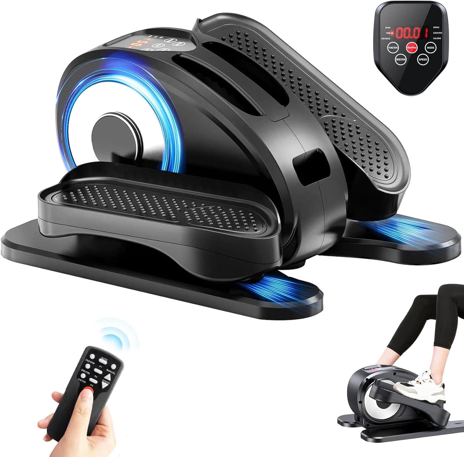 Under Desk Elliptical, Electric Foot Pedal Exerciser, Fully Assembled ...