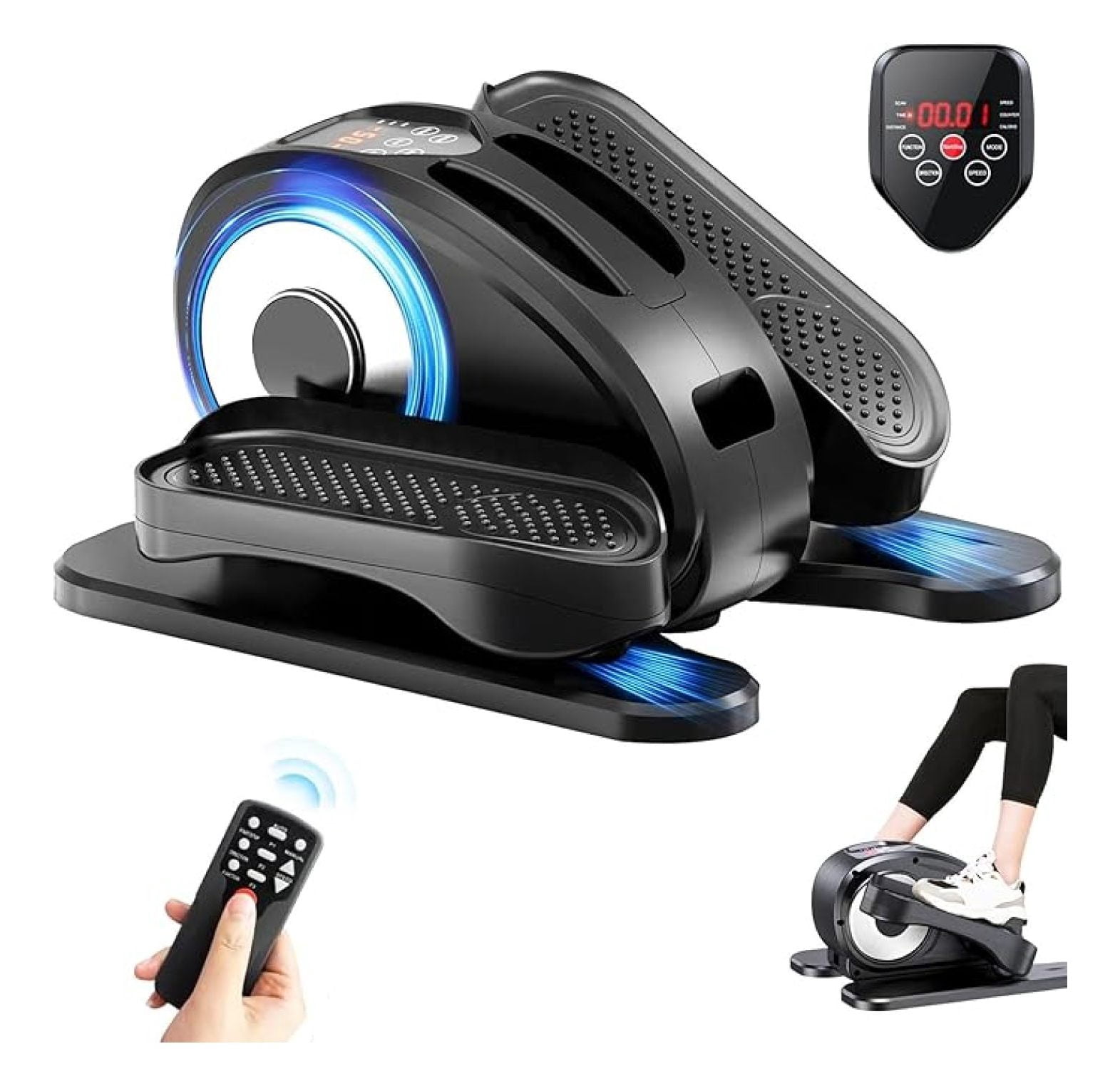 Under Desk Elliptical, Foot Pedal Exerciser - Electric Seated Mini ...