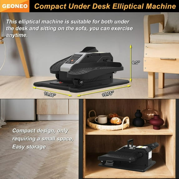Under Desk Elliptical Machine, Electric Elliptical Exerciser for Senior ...