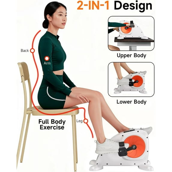 Under Desk Exercise Bike, Mini Exercise Bike Electric Pedal Exerciser ...